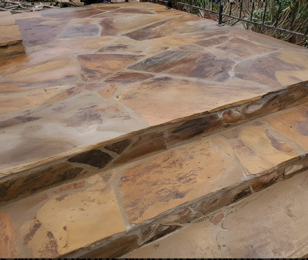 Natural Stone Steps & Walkway Installation | Rock and Concrete Company
